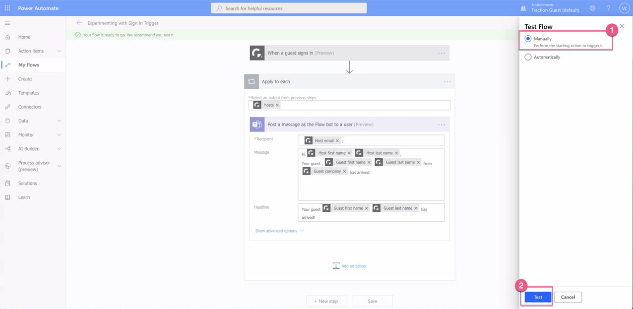 How do I integrate with Microsoft Power Automate? | Visitor Management