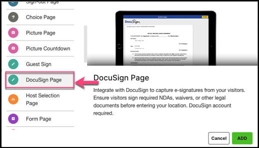 How do I setup my DocuSign account in Sign In Enterprise? | Visitor Management